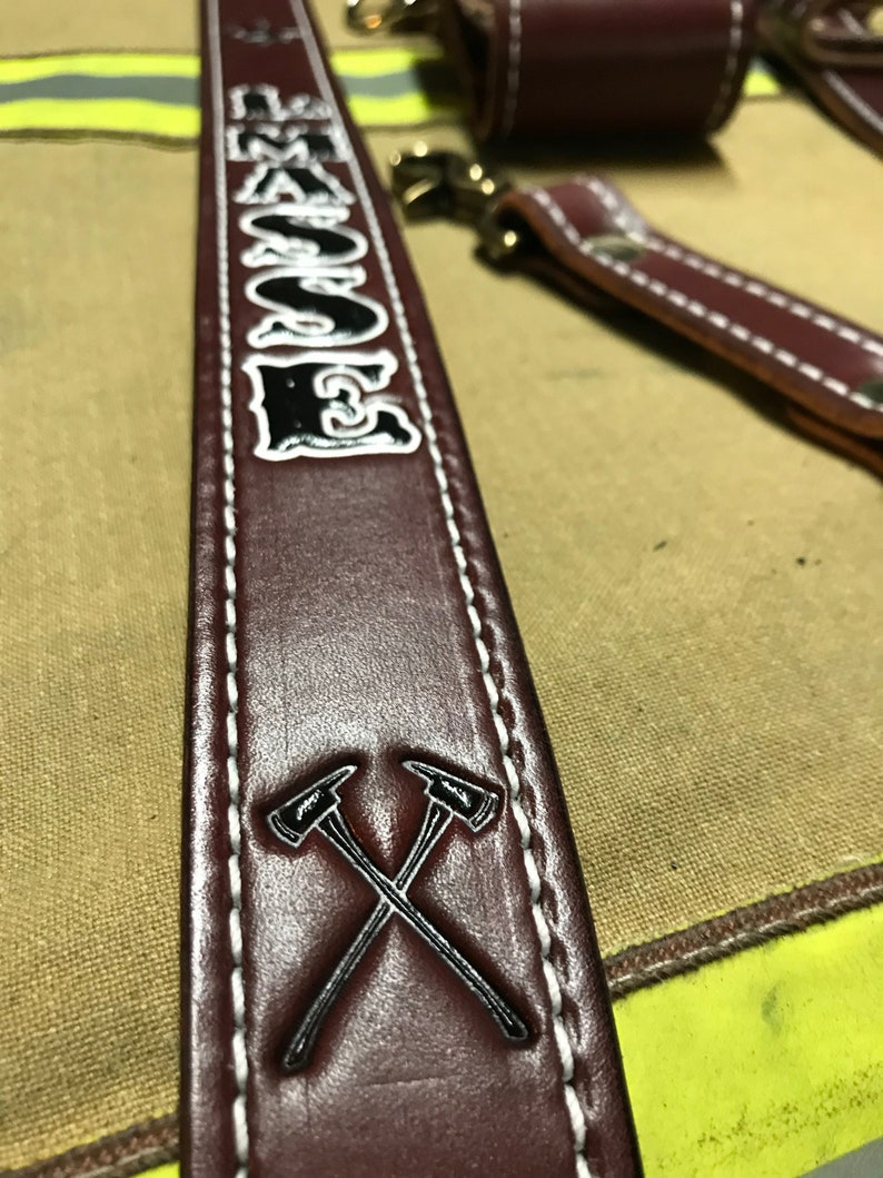 Mahogany Leather Firefighter/EMS Radio Strap and Holster Sets | Etsy