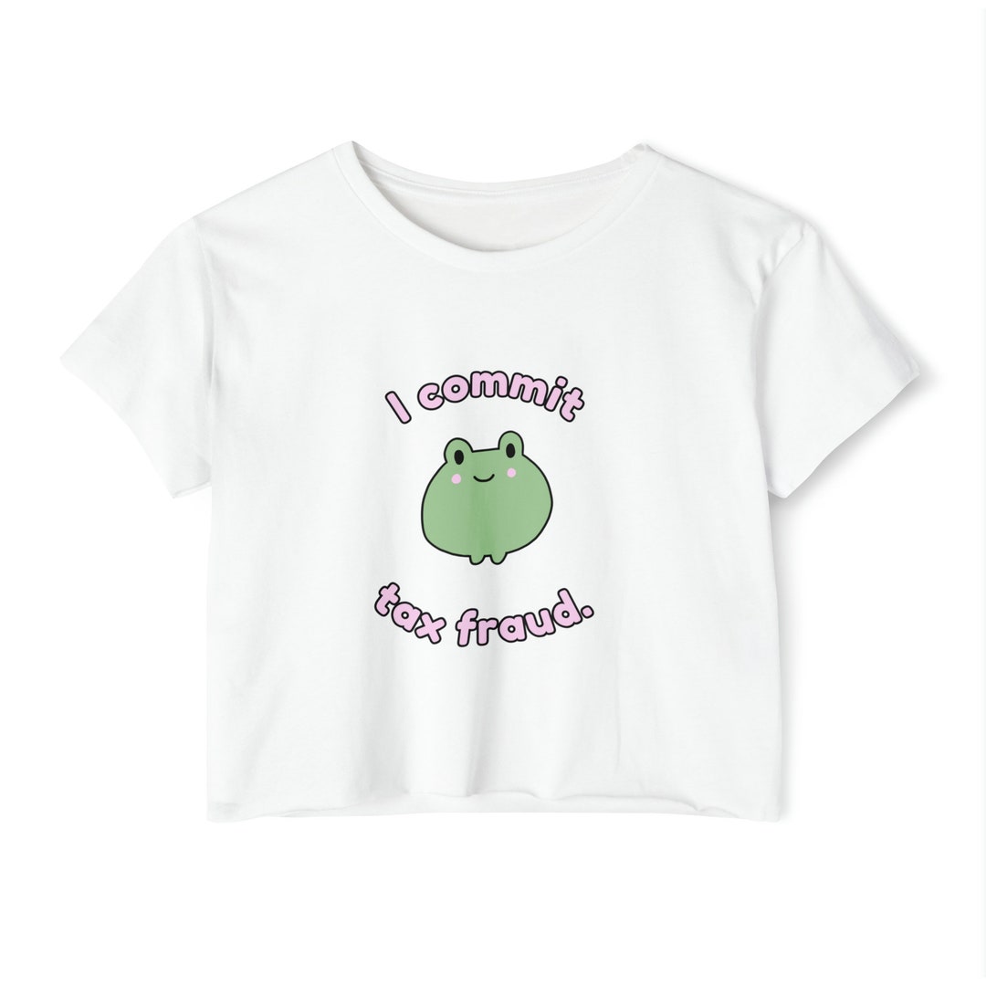 Women's Festival Crop Top, Frog T-shirt, Tax Fraud Joke, Cute Shirt - Etsy