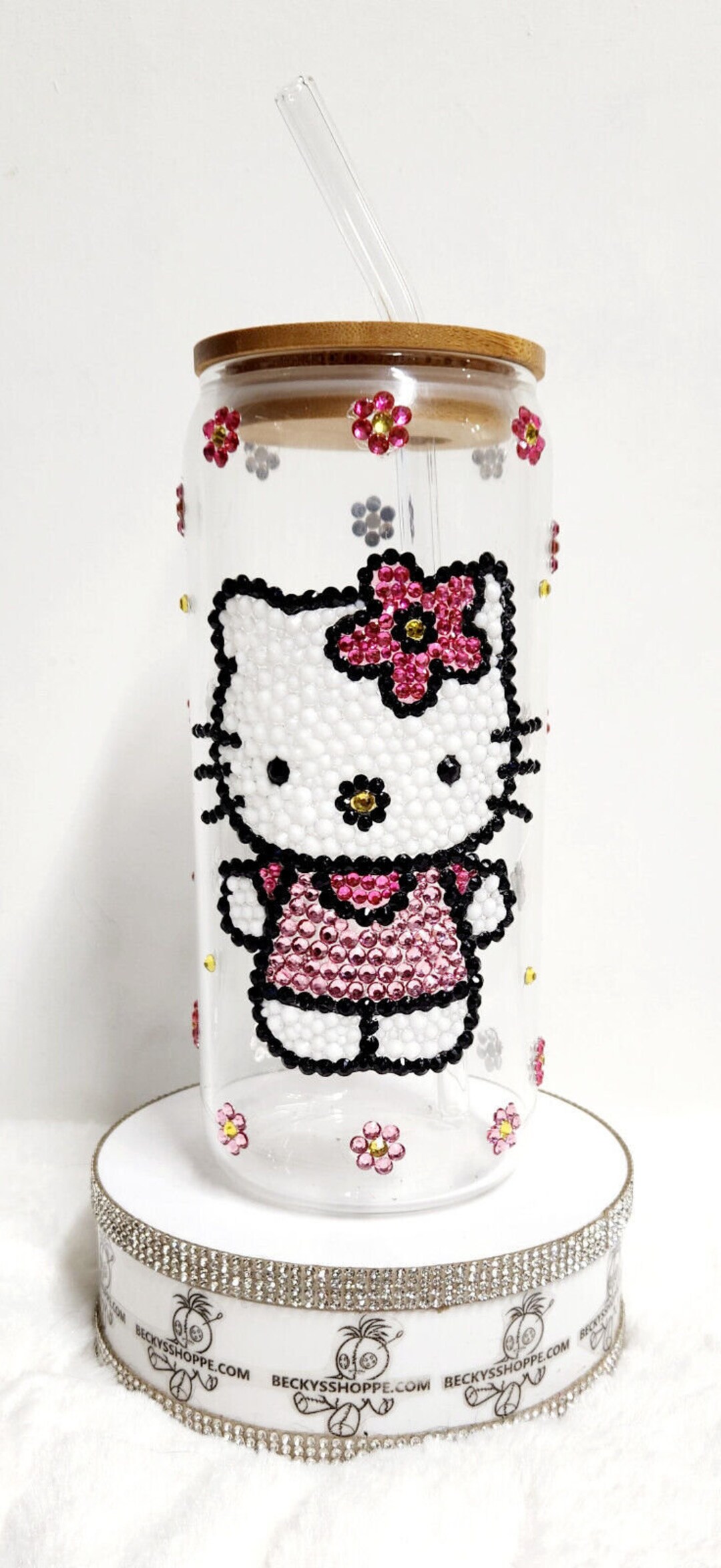 16 Oz Hello Kitty Glass Tumbler - Etsy