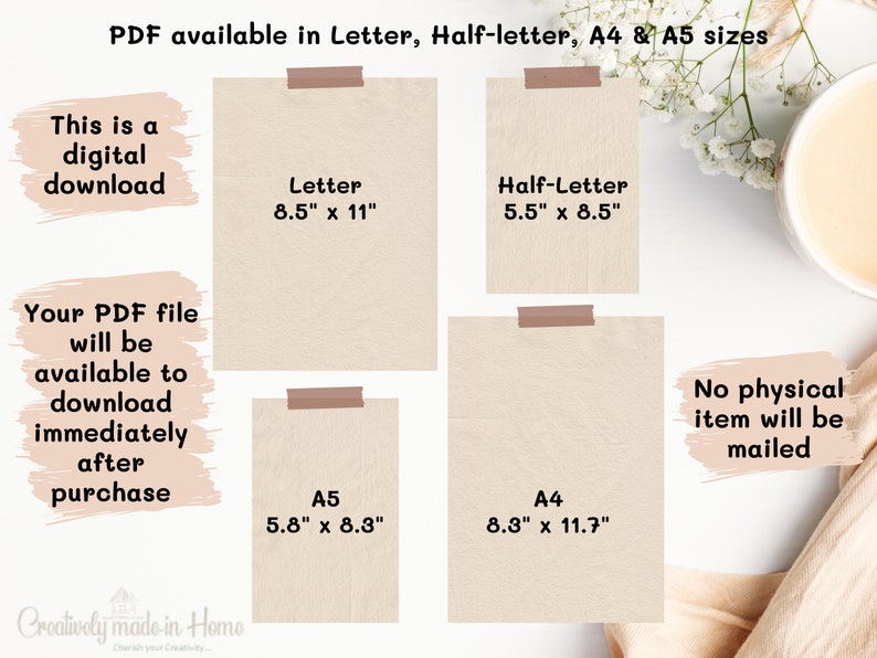 9 Pages Journal Printable Bundle, Motivational Notes Reminder to Do ...