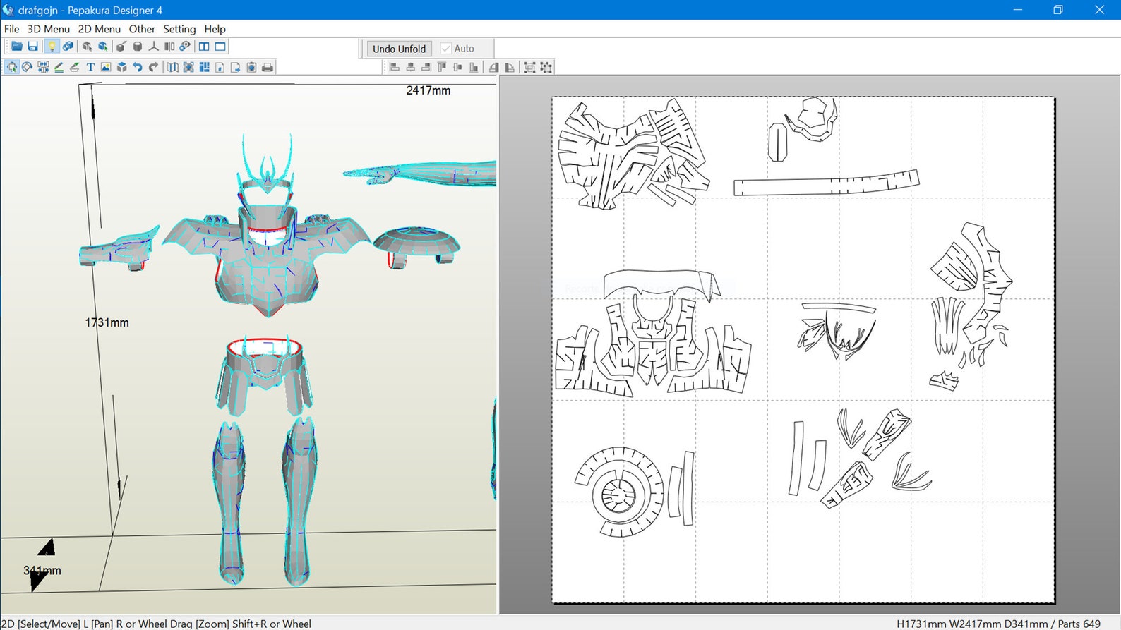 Shiryu Dragon V3 - Full Armor Pepakura - Etsy