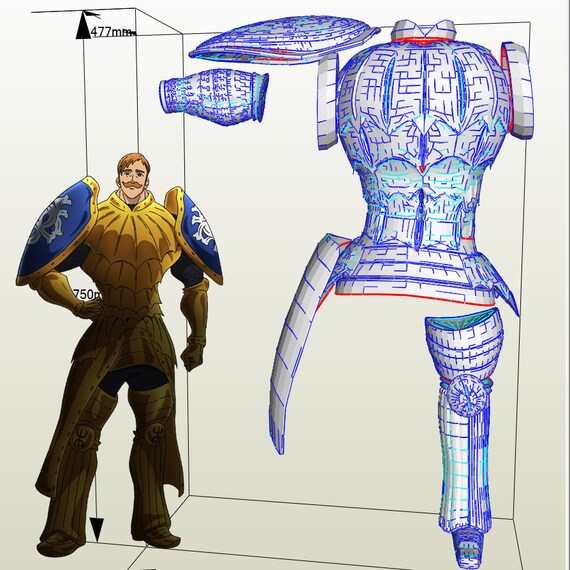 Escanor nanatsu no taiza Full Armor Pepakura | Etsy México