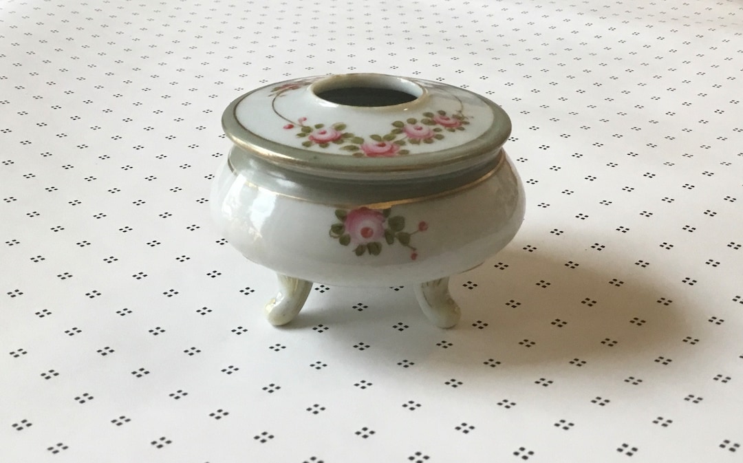 Vintage Nippon Hair Receiver Vintage Hand Painted Porcelain Hair ...
