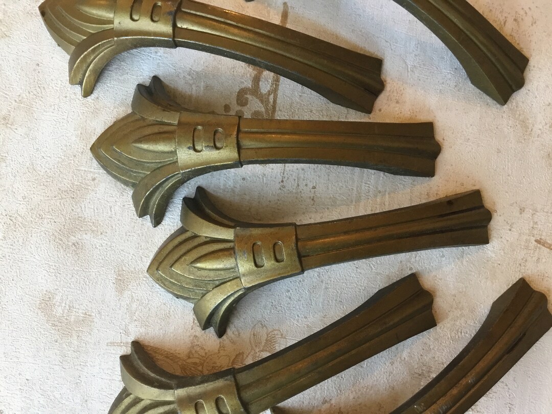 Art Deco Pulls Set of 5 Art Deco 1940’s Drawer Pulls Art Deco Waterfall ...