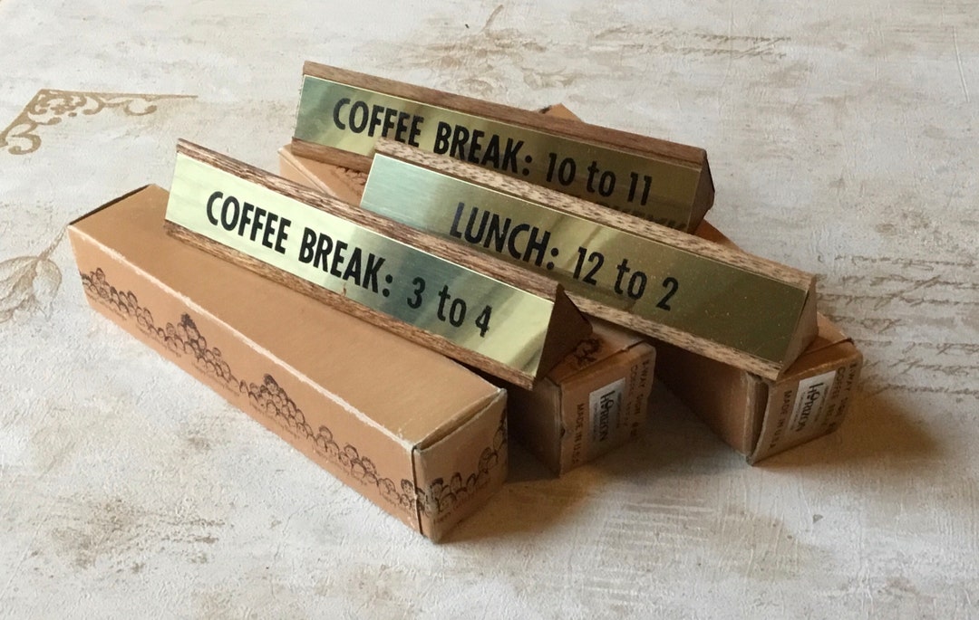 Coffee Break Sign 1 Vintage 3 Sided Desktop Coffee Break Sign Vintage ...