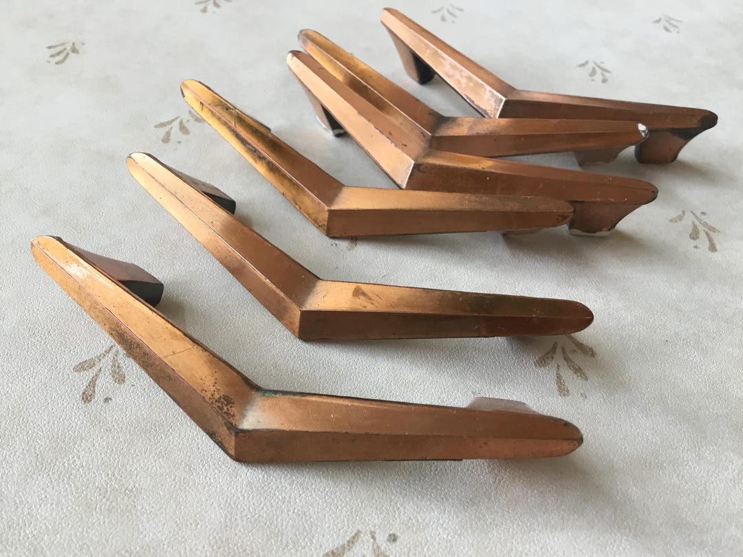 Chevron Pulls 6 MCM Distressed Salvaged Copper Plated 4” Boomerang ...