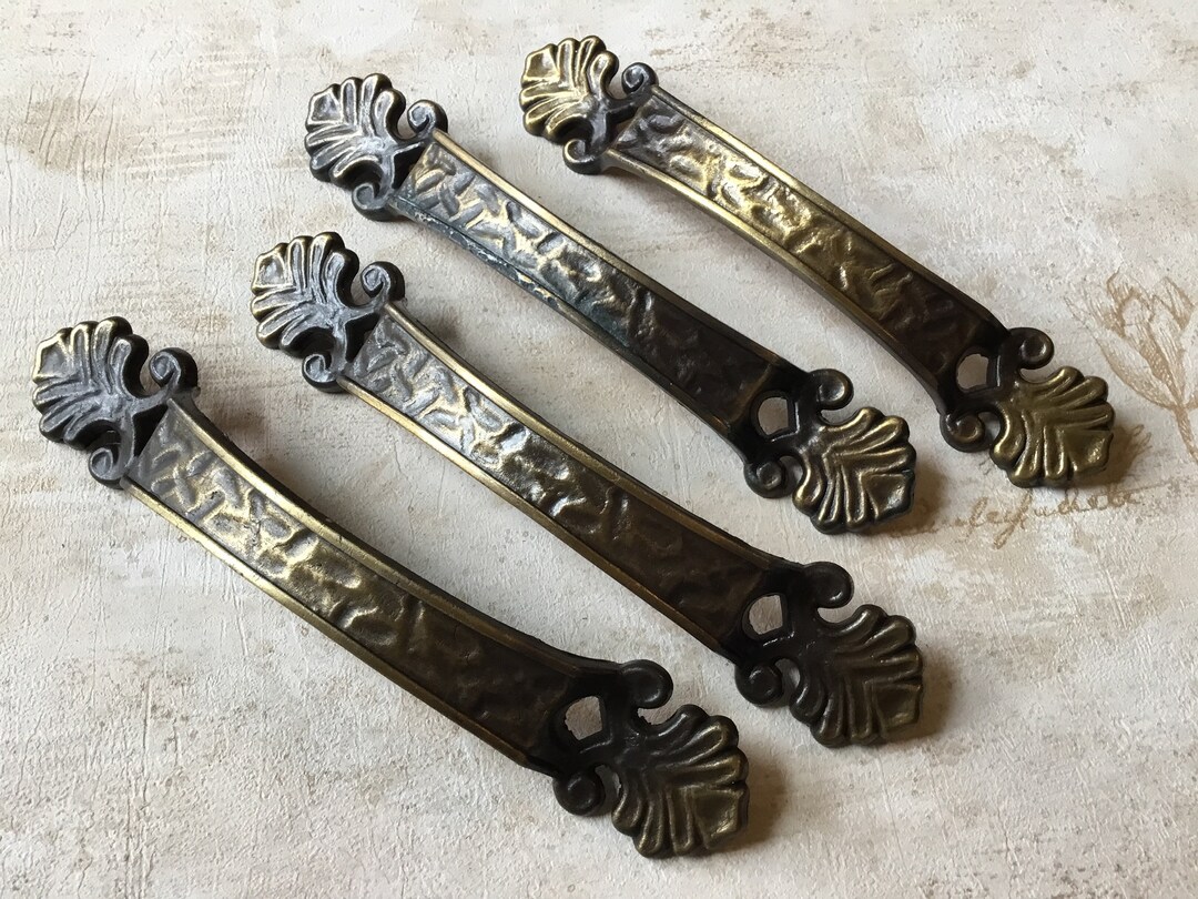 MCM Spanish Colonial Drawer Pulls, Set of 4 Vintage 6 Drawer Pulls With ...