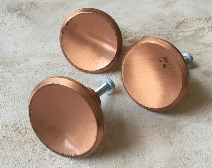 MCM Copper Concave Set of 3 1950s/1960s Salvaged and Distressed 1 1/2 ...