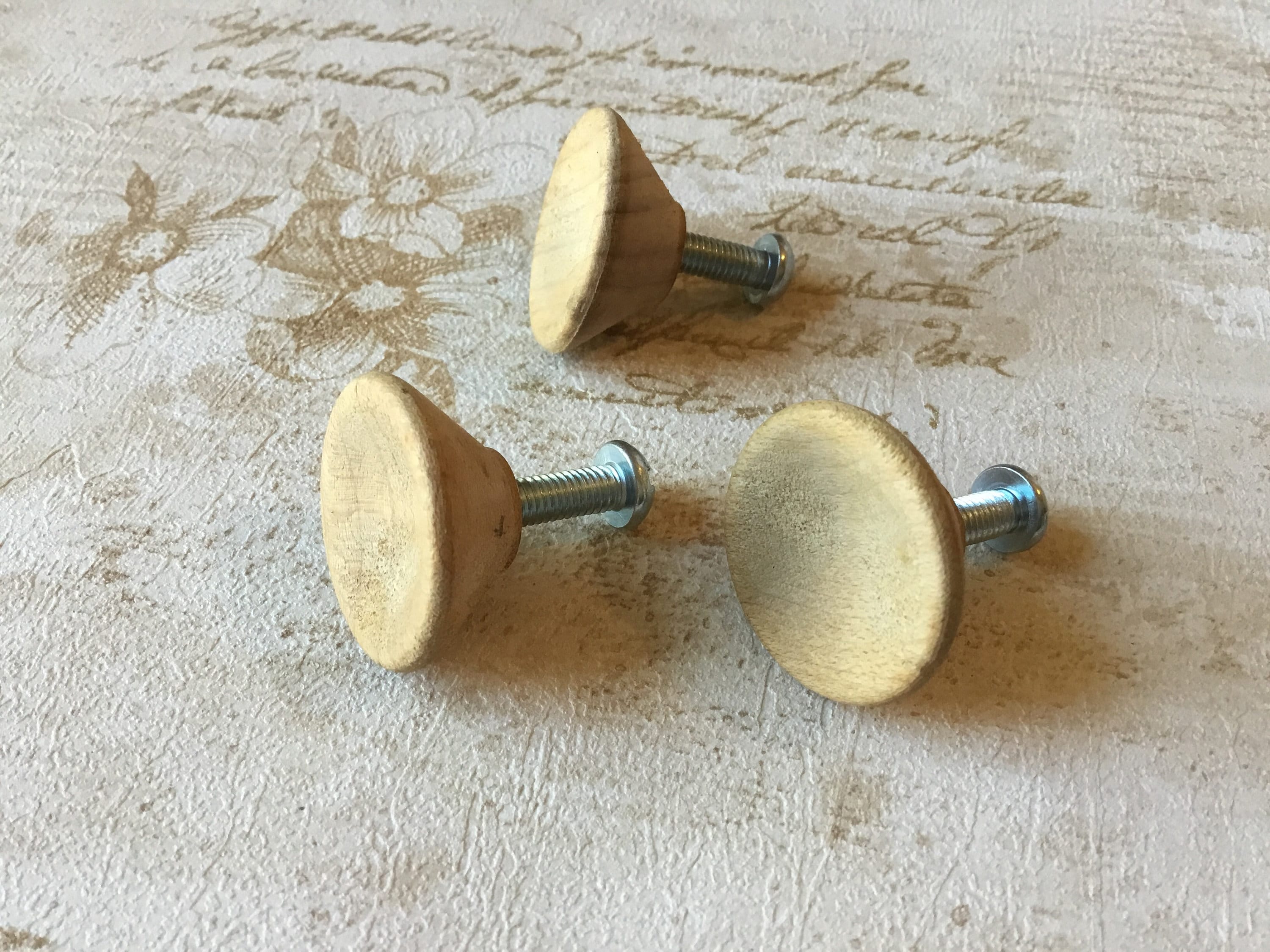 Small MCM Wood Concave Knobs Set of 3 Vintage Mid Century - Etsy