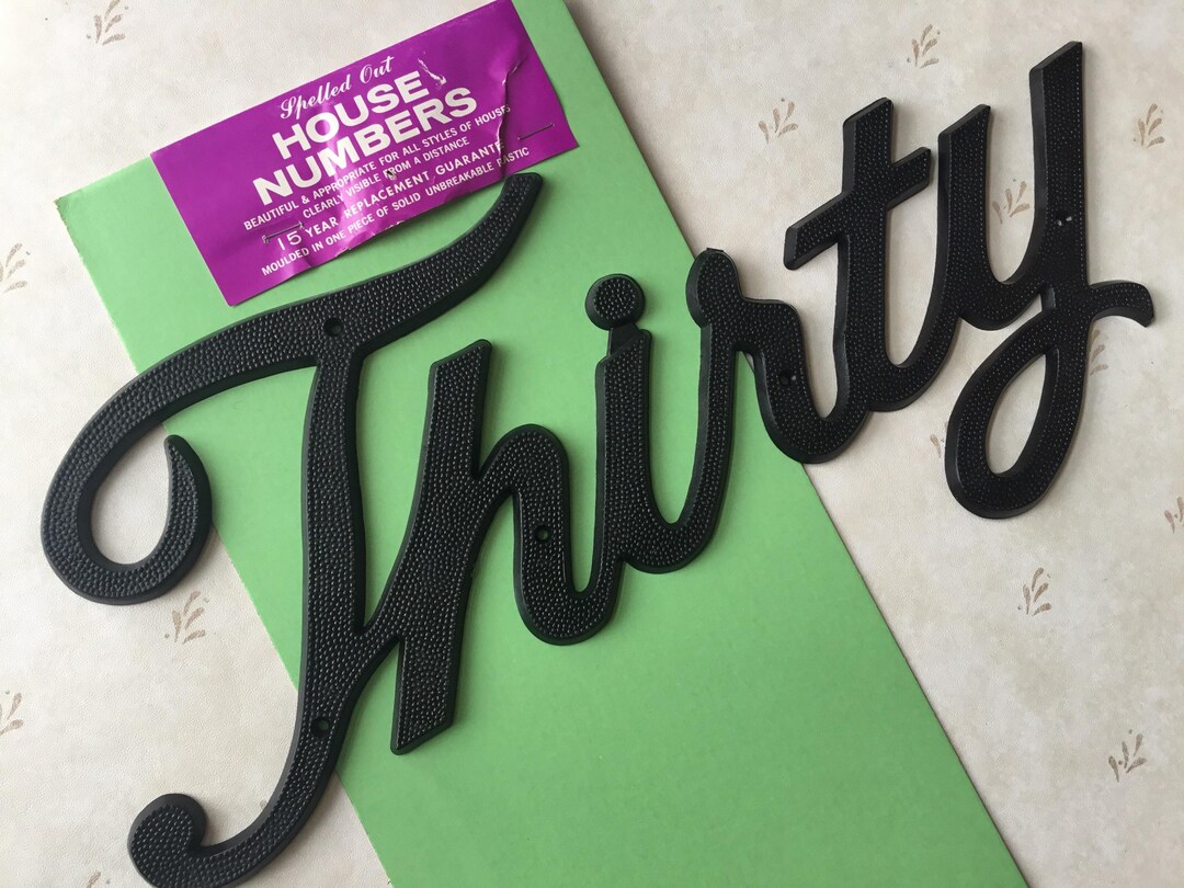 MCM Script Cursive House Number Thirty New Old Stock MCM Spelled Out ...