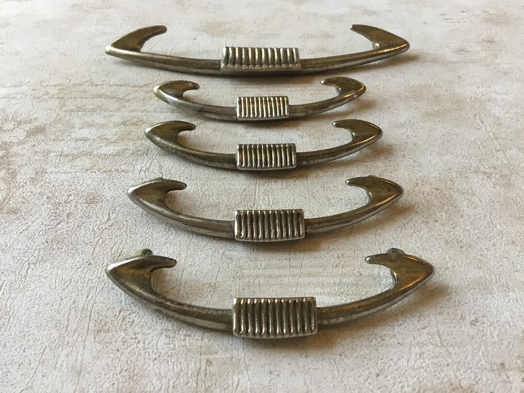 MCM Cabinet Handles Set of 5 Vintage Drawer Handles MCM Credenza Pulls ...