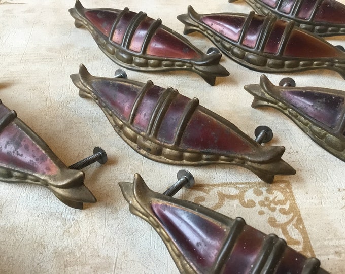 Art Deco Drawer Pulls Apothecary Cabinet Pulls Set of 6 Art Deco Cup ...