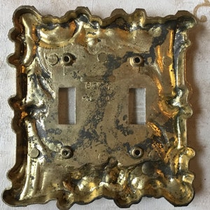 Double Light Switch Cover Plate Vintage 1960’s Silver/gold and White ...