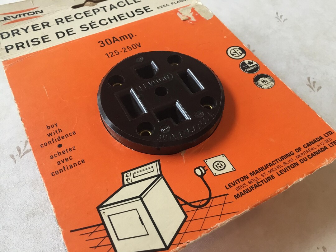 Dryer Receptacle With Plate Vintage Brown Bakelite Leviton 30 Amp Dryer ...