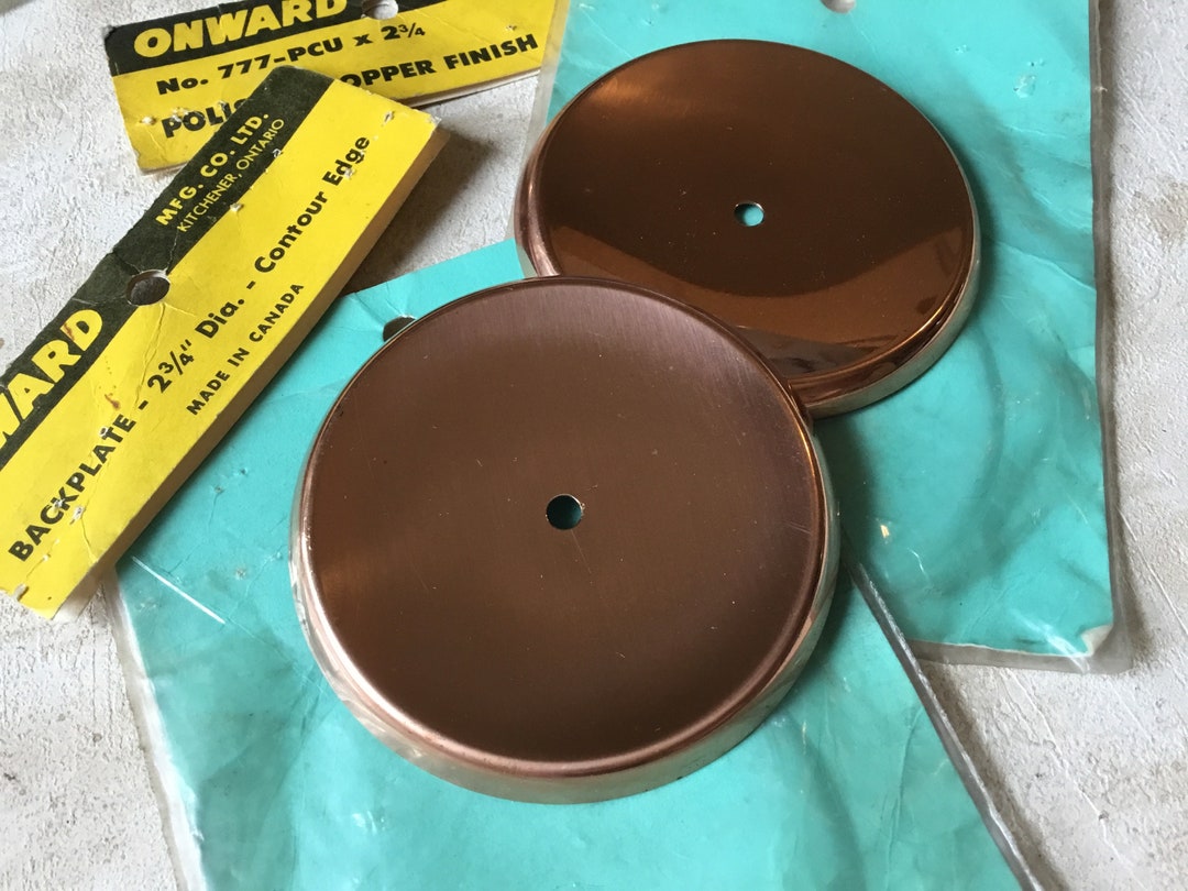 Vintage Copper Backplates NOS Retro Atomic Polished Copper Plated Pair ...