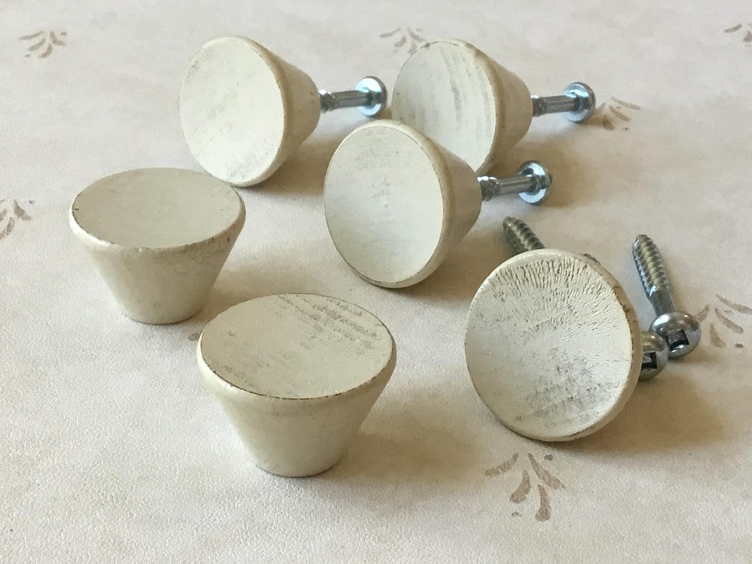 MCM Wood Concave Knobs Set of 6 Vintage Mid Century Modern 1 1/8 ...