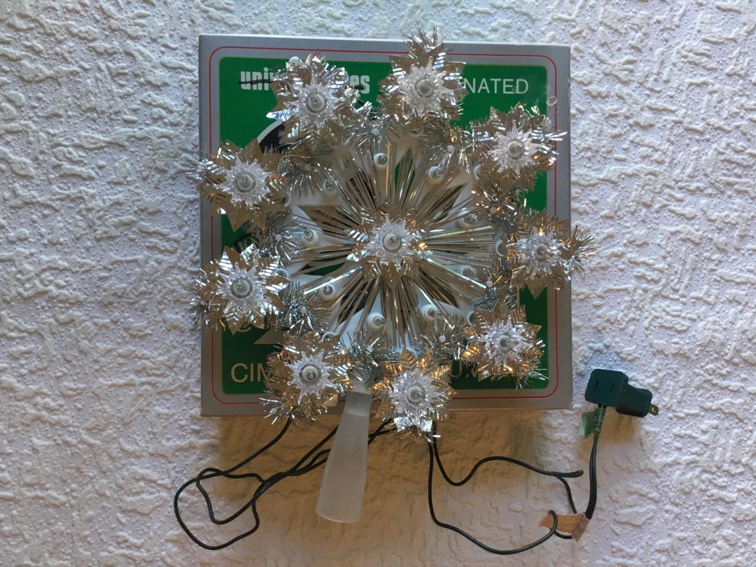 Vintage Starburst Christmas Light Tree Topper, 19 Light Illuminated ...