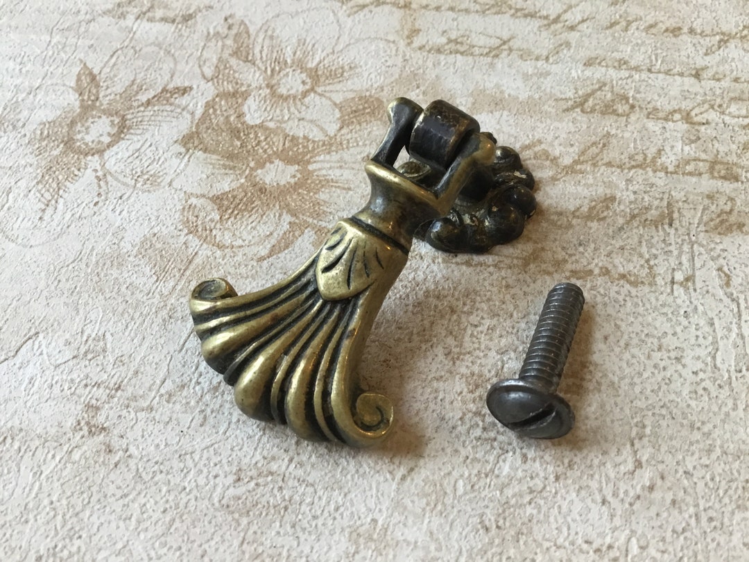 Brass Pendant Pull Antique Brass Drop Pull Ornate Brass Teardrop Pull ...