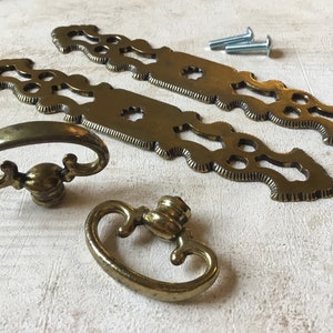 Vintage Faux Key Drawer Pulls Pair of Vintage Brass Plated Single Mount ...