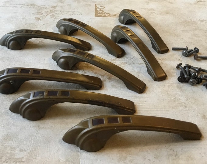 Art Deco Pulls Set of 8 Art Deco 1940’s Drawer Pulls Art Deco Waterfall Drawer Pulls 5 1/4 ...