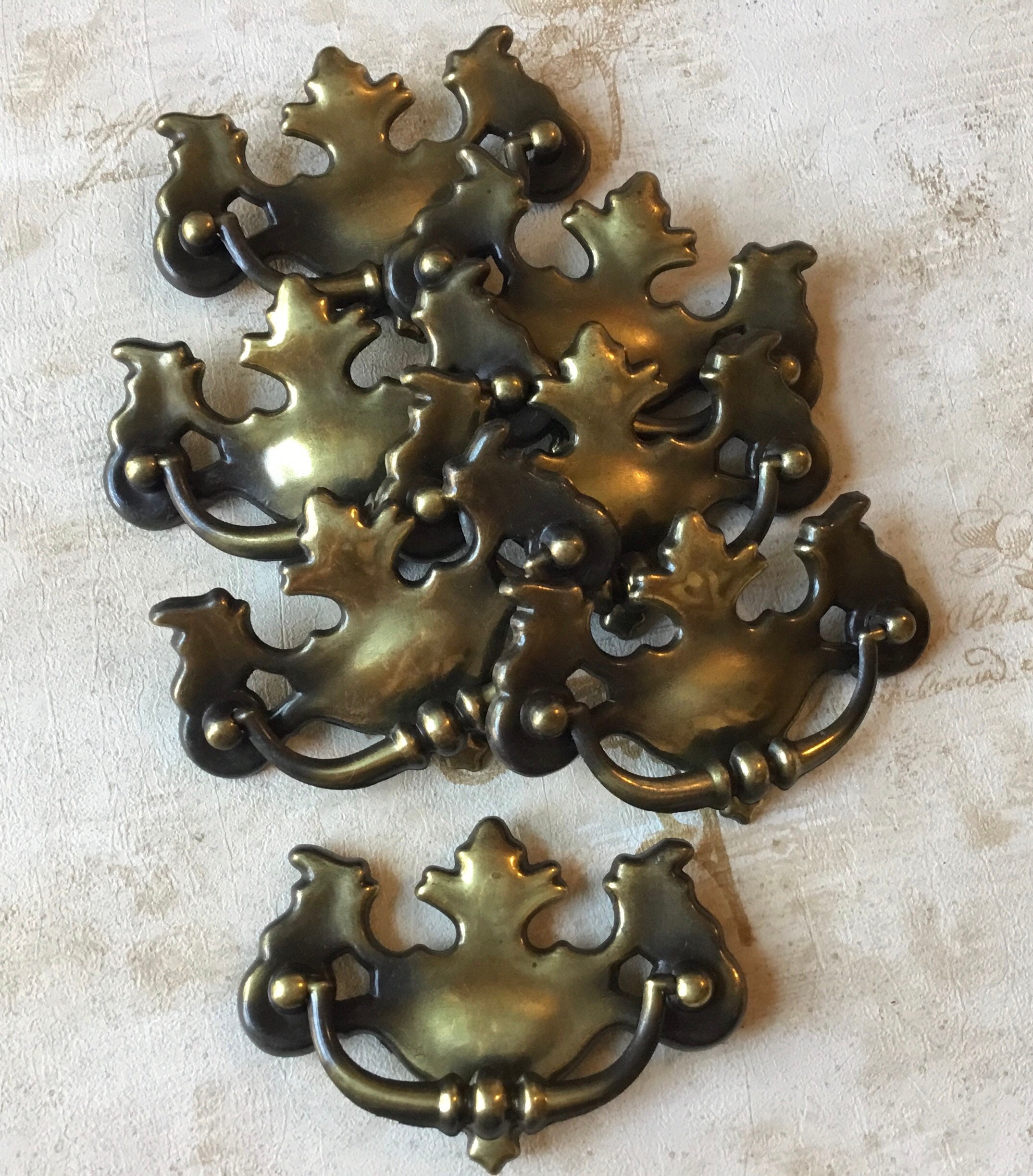 Vintage Batwing Drawer Pulls Set of 8 Single Mount Vintage - Etsy