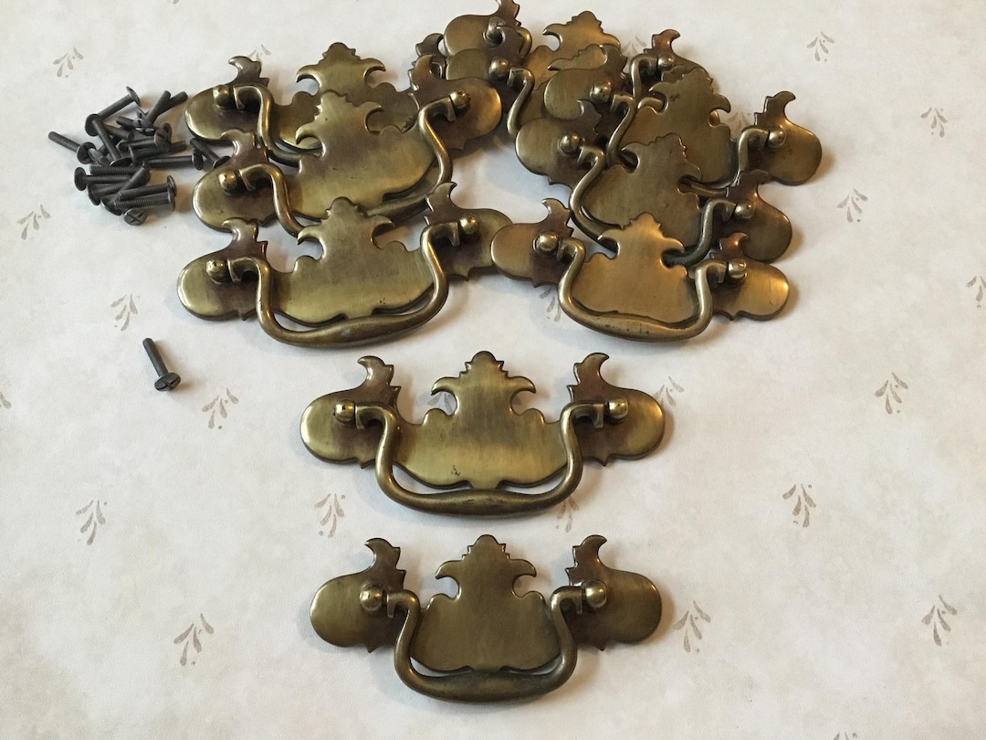 KBC Chippendale Drawer Pulls Set of 10 Vintage Colonial Bureau Drawer ...