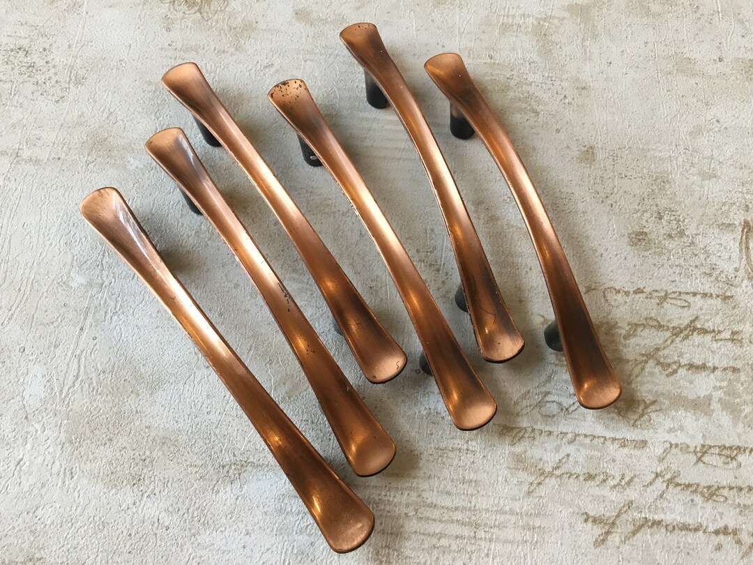 MCM Drawer Handles 1962 Satin Copper Plated Cabinet Pulls - Etsy