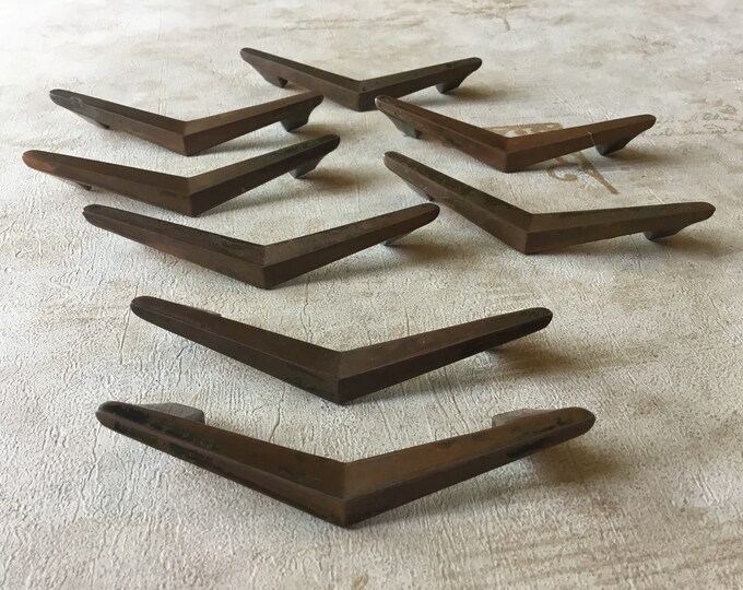 Chevron Pulls MCM 4 Boomerang Cupboard Handles Set of 8 Chevron Drawer ...