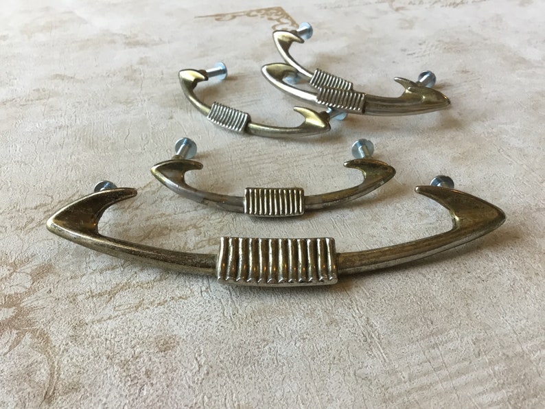 MCM Cabinet Handles Set of 5 Vintage Drawer Handles MCM Credenza Pulls ...