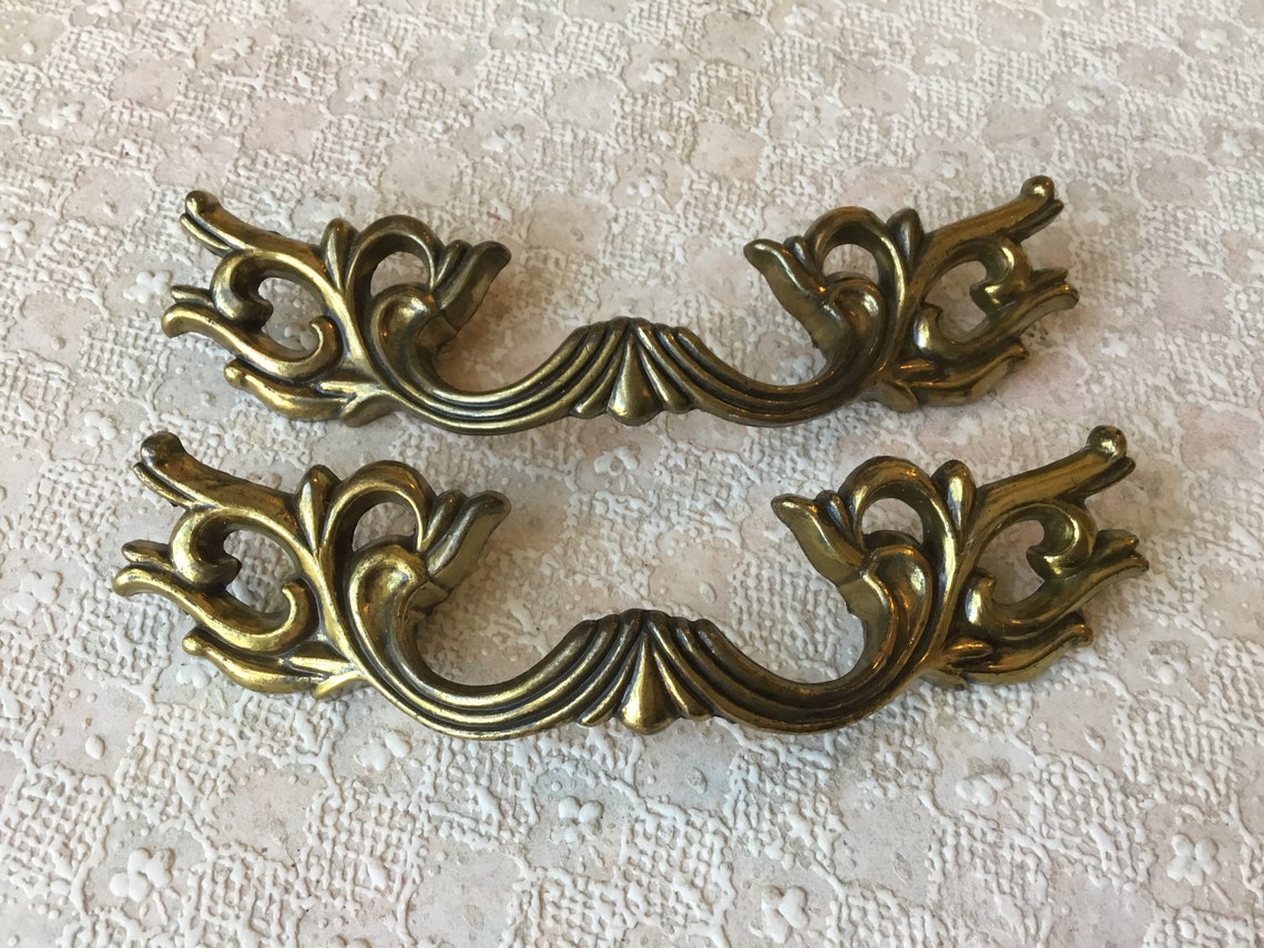 Vintage French Provincial Drawer Handles Pair of French - Etsy