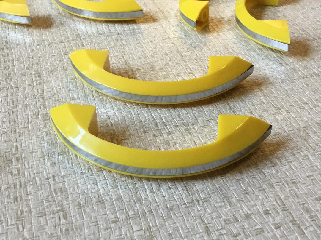 Yellow Art Deco Cupboard Pulls Pair of Art Deco Yellow With Chrome ...