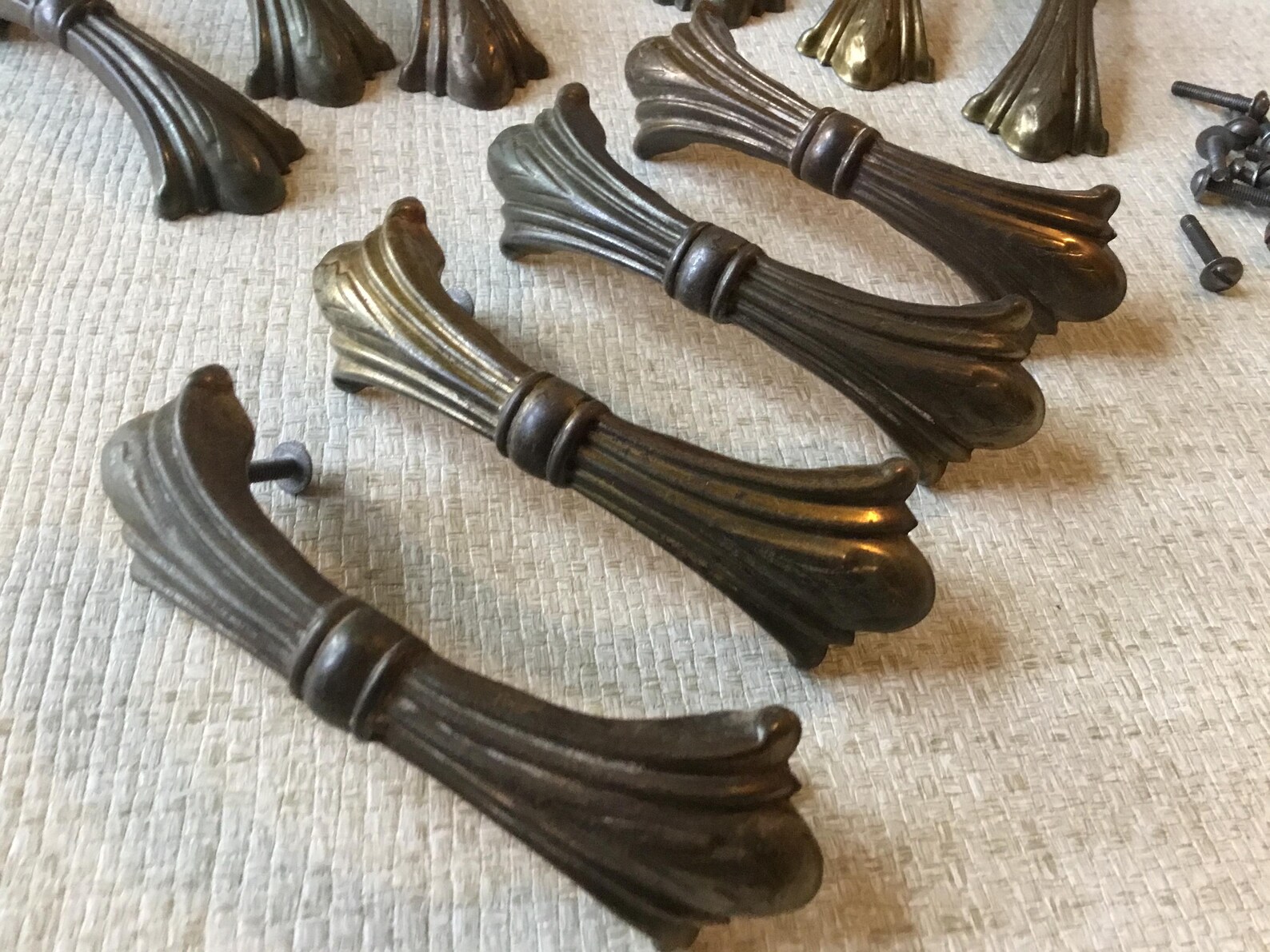Art Deco Drawer Handles Set of 10 Art Deco Cabinet Pulls Vintage ...