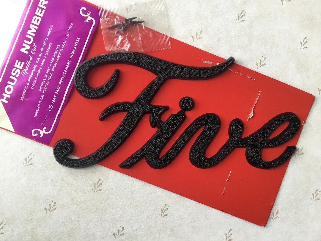 MCM Script Cursive House Number Five New Old Stock MCM Spelled Out MCM ...