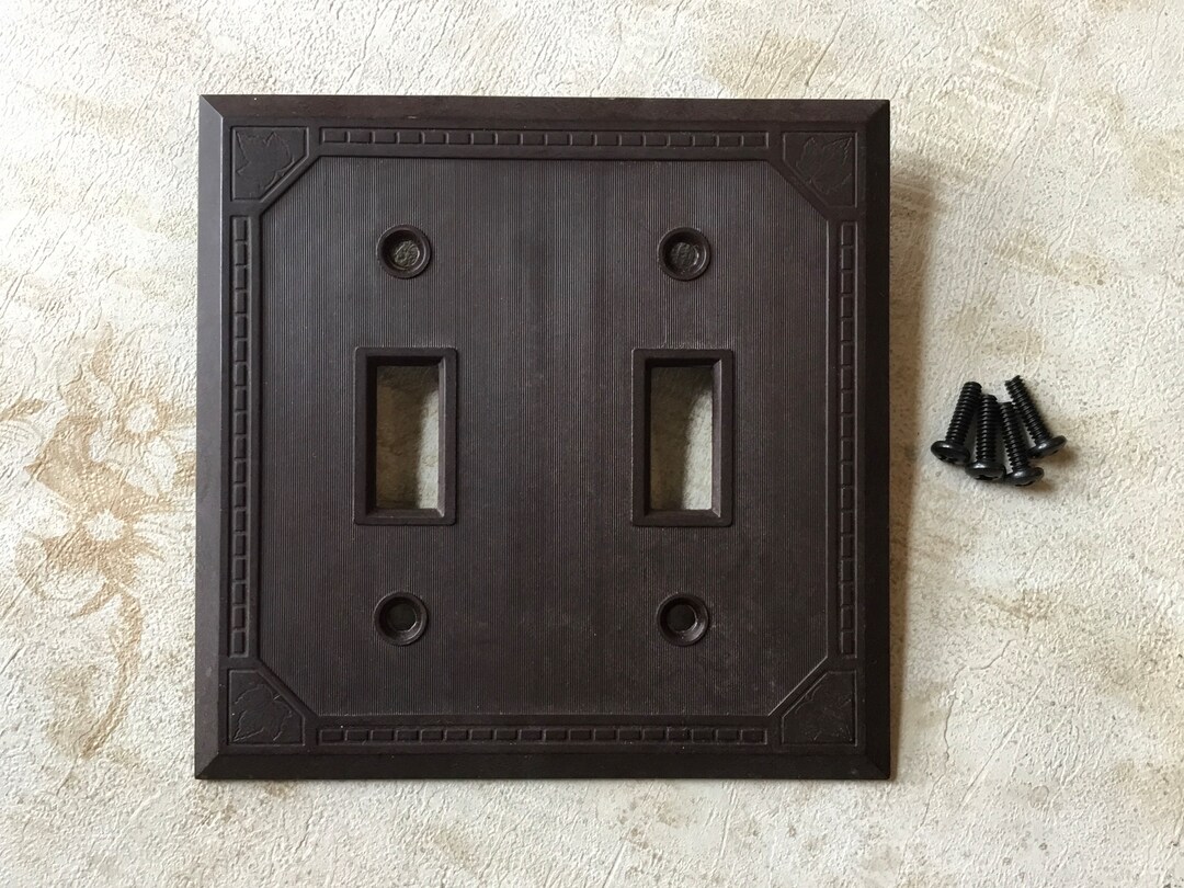 Vintage Brown Switchplate Vintage Brown Bakelite Double Light Switch ...