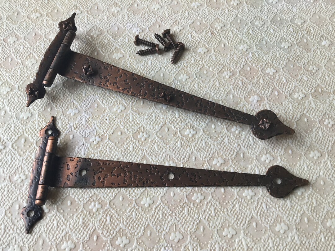 Vintage Colonial Hinges Pair (2) NOS Flush Mount 7” Copper Plated ...