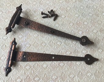 Vintage Colonial Hinges Set of 10 NOS Flush Mount 7” Black Hammered ...