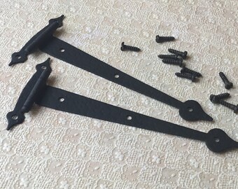 Vintage Colonial Hinges Set of 10 NOS Flush Mount 7” Black Hammered ...