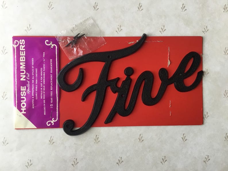 MCM Script Cursive House Number Five New Old Stock MCM Spelled Out MCM ...