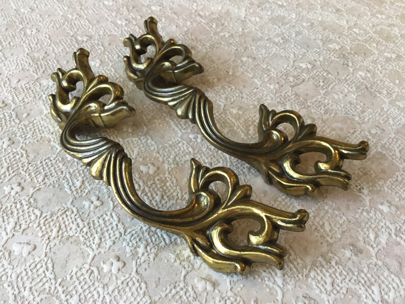 Vintage French Provincial Drawer Handles Pair of French - Etsy