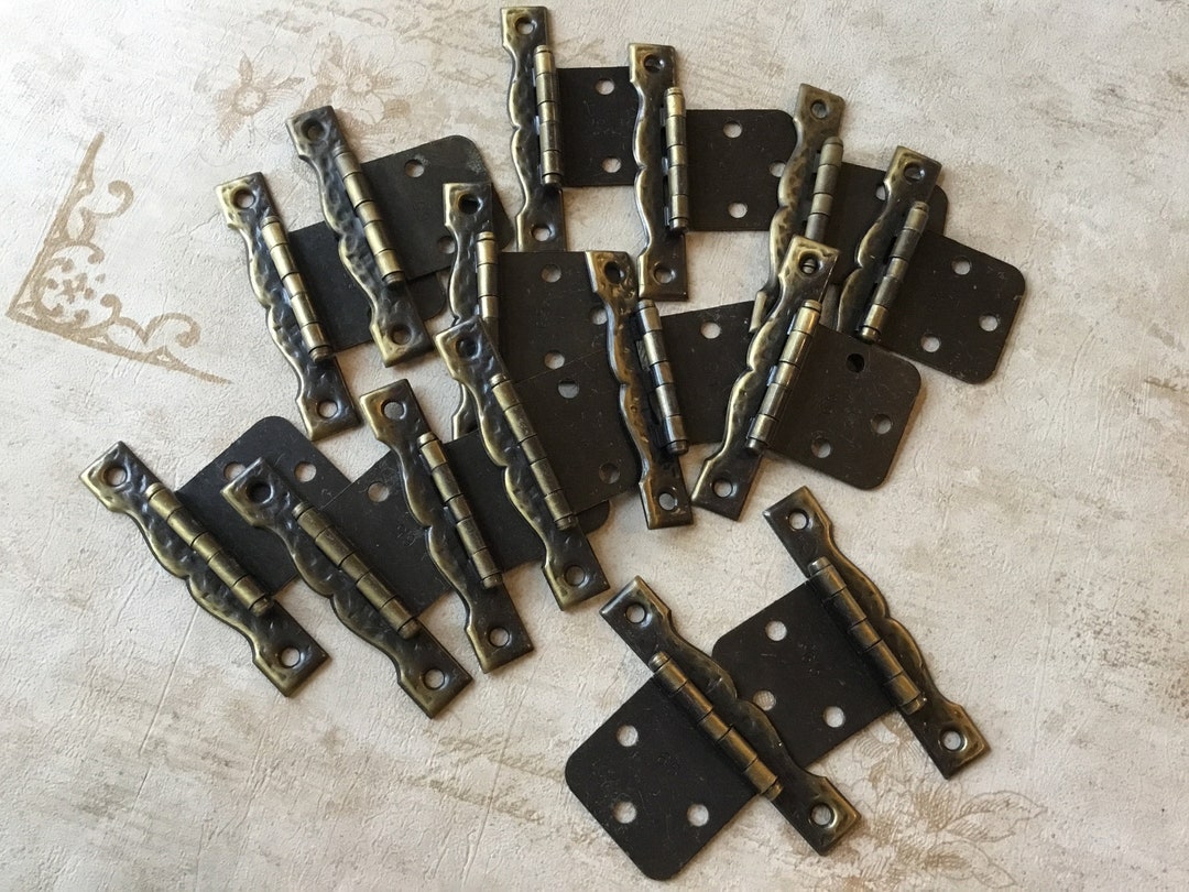 Vintage Hinges Set of 15 National Lock Kitchen Cupboard Hinges Hammered Bronze/gold/black ...
