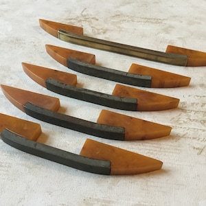 Bakelite Credenza Handles Set of 5 Art Deco Amber Bakelite - Etsy