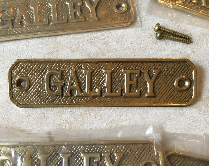 Vintage Brass Galley Sign, 1 NOS Vintage 1970’s Solid Brass Nautical ...