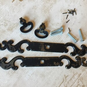KBC Faux Key Drawer Pulls/matching Backplates Salvaged PAIR of Large ...