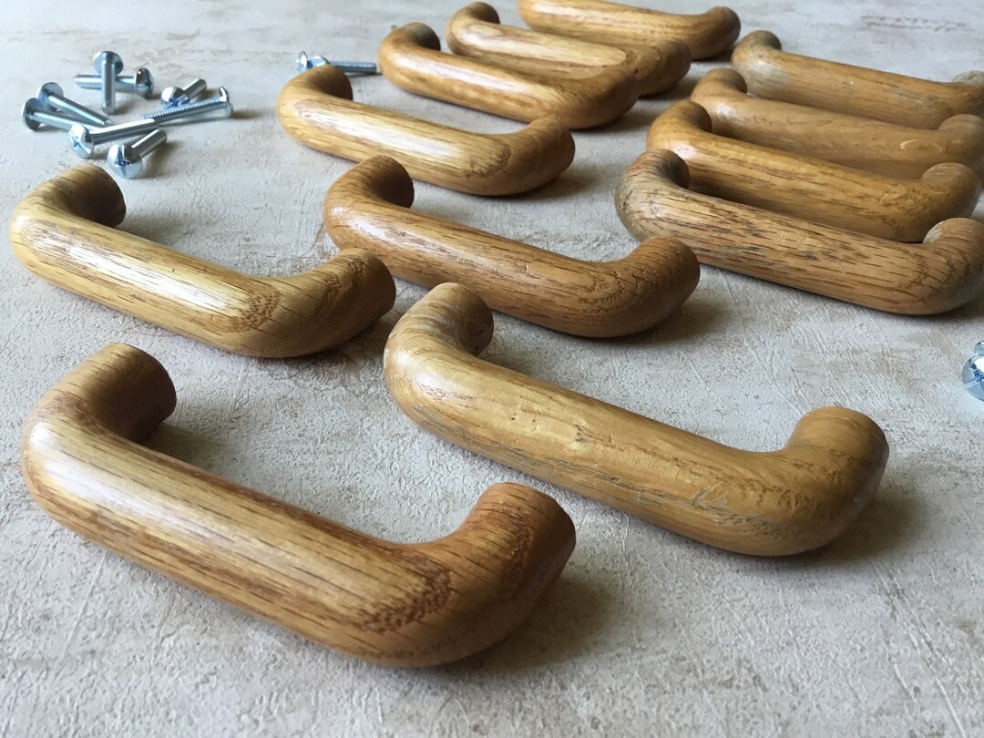 Vintage Wood Drawer Handles Set of 12 1970’s Vintage Wood Cupboard ...