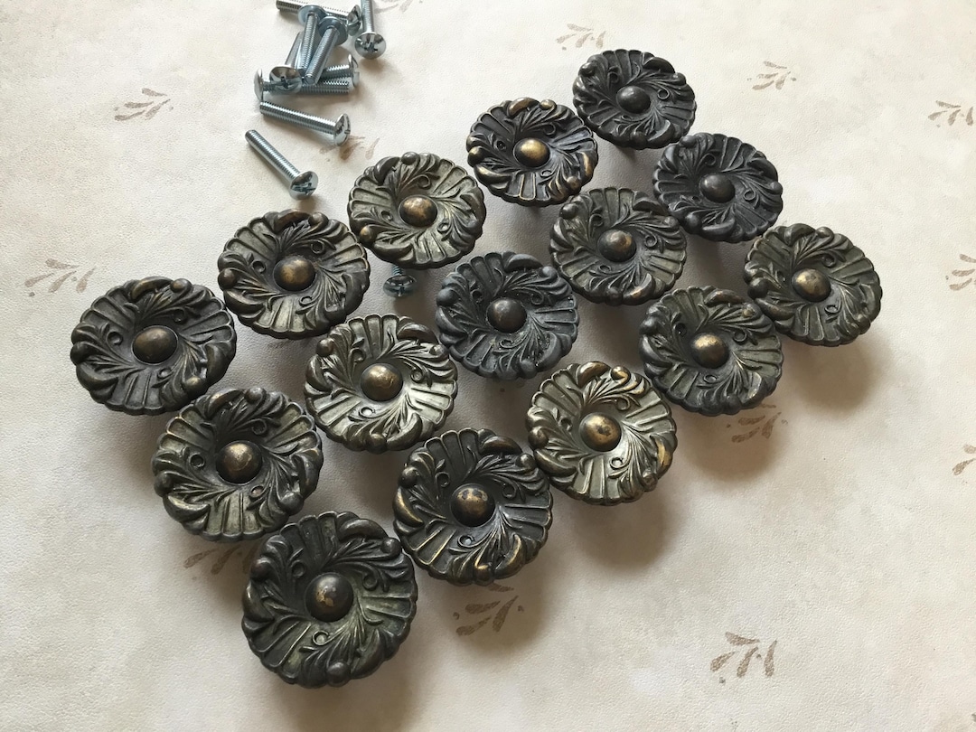 French Provincial Knobs Set of 15 Salvaged and Distressed 1960’s Modern ...