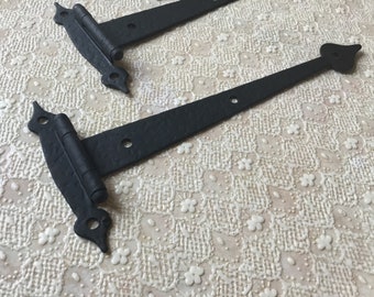 NOS Flush Mount 7\u201d Black Hammered Colonial Spade Strap Hinges with ...