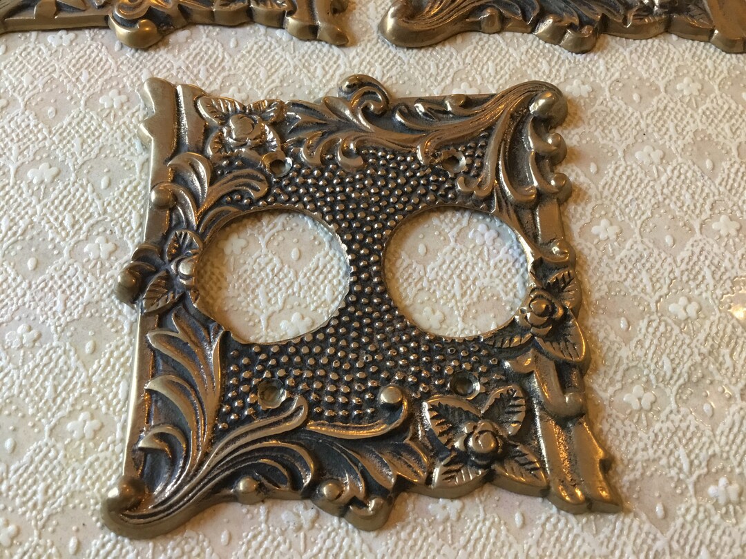 Art Deco Brass Soviet 1 Double Light Switch/receptacle Cover Plate 1940 ...