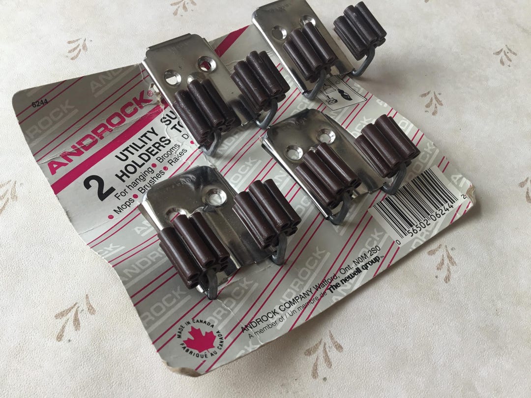 Vintage Mops and Brooms Holders Wall Mounted Hangers NOS in Original ...