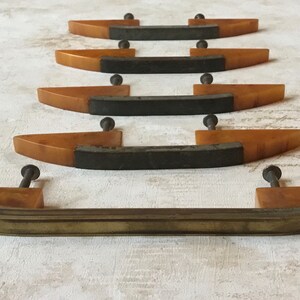 Bakelite Credenza Handles Set of 5 Art Deco Amber Bakelite Cabinet ...