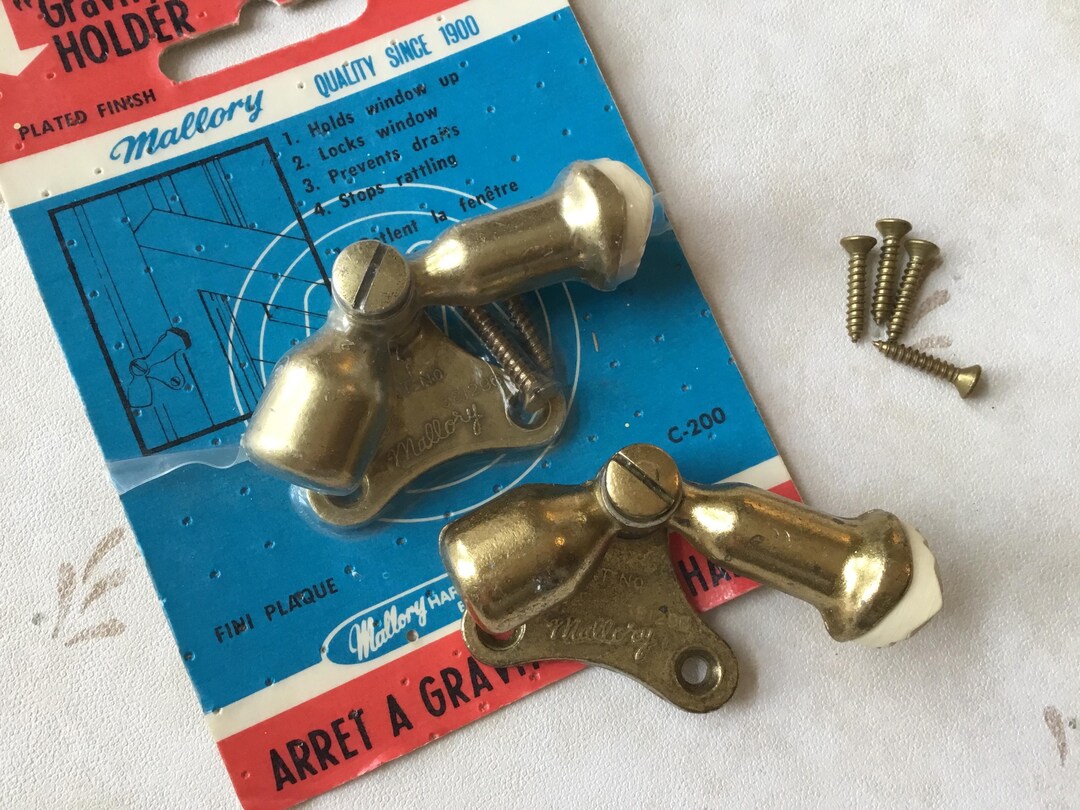 Gravity Window Holders Pair of Vintage Mallory Hardware Vintage Window ...